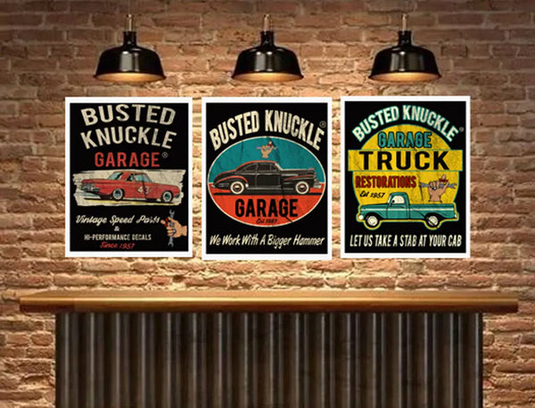 Busted Knuckle Garage Carguy Welding Shop Wall Poster - Busted Knuckle ...