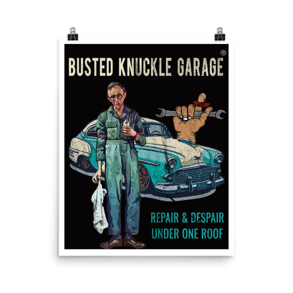 Busted Garage Carguy Distressed Mechanic Wall Poster - Busted - Busted ...