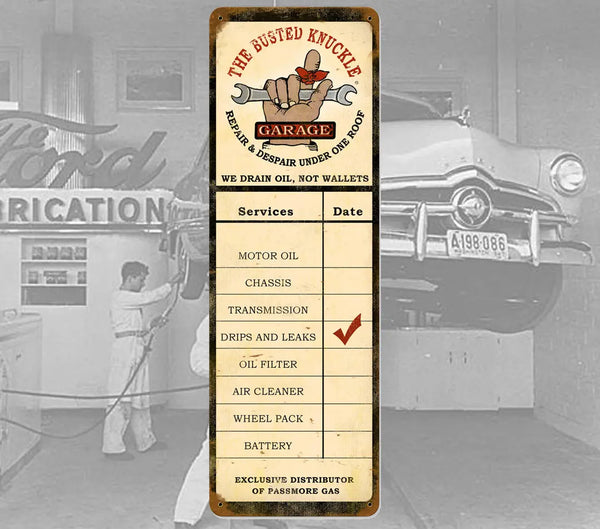 Auto Parts Garage Sign | Busted Knuckle Garage - Busted Knuckle Garage ...