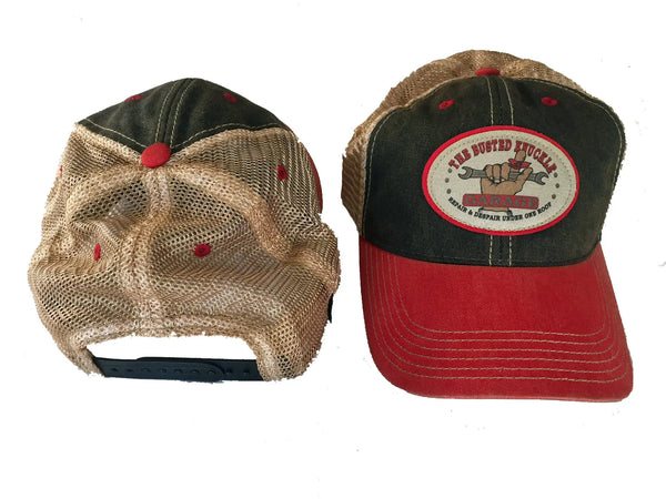 Vintage Style Mesh Trucker Ball Cap / Busted Knuckle Garage - Busted ...