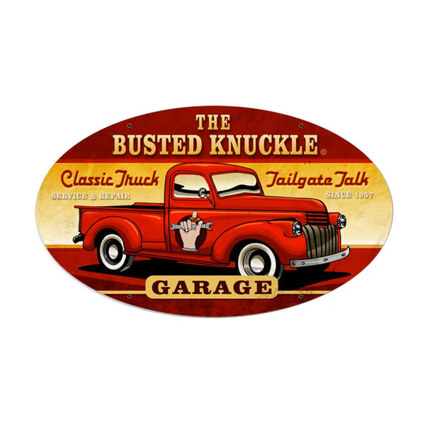 Busted Knuckle Garage Classic Truck Oval Sign - Busted Knuckle Garage ...